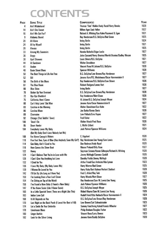 Essential Songs The 1920s for Piano Vocal Guitar