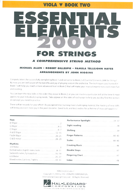 Essential Elements 2000 for Strings – Viola Book 2